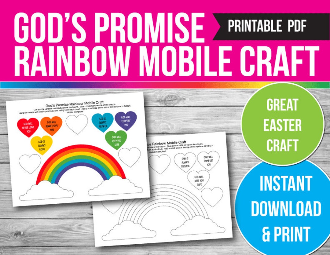 Printable Rainbow of God’s Promises Craft, Christian Kids Activity ...