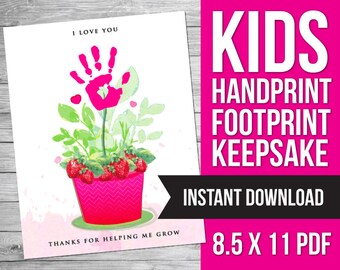 Spring Handprint Activity Printable Keepsake Art Spring - Etsy