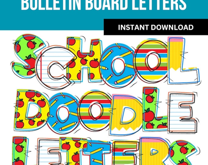 Back to School, Teacher Classroom Bulletin Boards Mega Doodle Letter ...