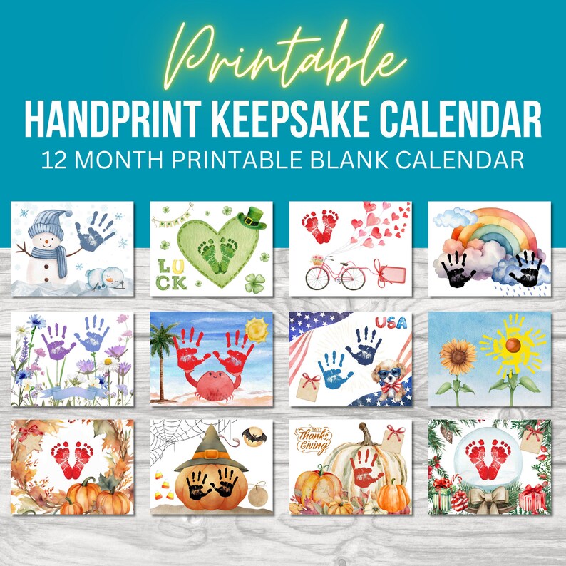 Handprint Keepsake Calendar 2026: Toddler Art Project, Christmas Crafts ...