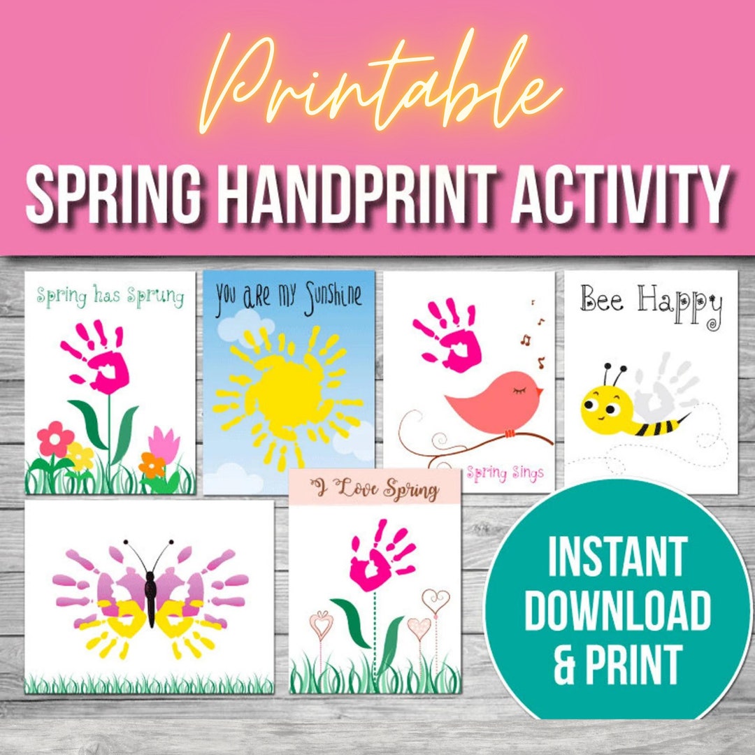 Spring Handprint Activity Craft Printable PDF, Spring Classroom ...