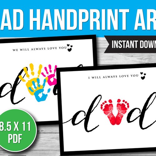 Footprint Handprint Gift for Dad Baby's Footprint - Etsy