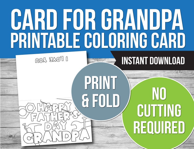 Printable Coloring Card for Grandpa Gift for Grandpa - Etsy