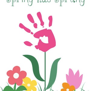 Spring Handprint Activity Printable Keepsake Art Spring - Etsy