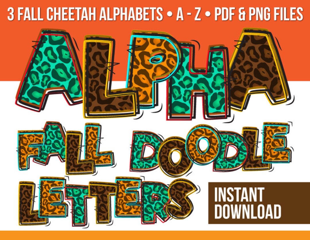 Classroom Bulletin Board Cheetah Doodle Letters, Alpha Bundle ...