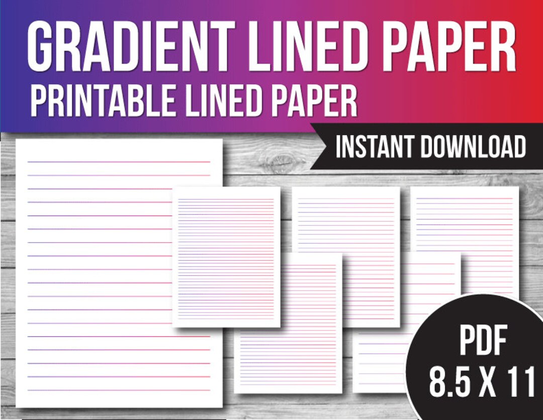 Printable Lined Paper Bundle Wide Rule College Rule Notebook - Etsy ...