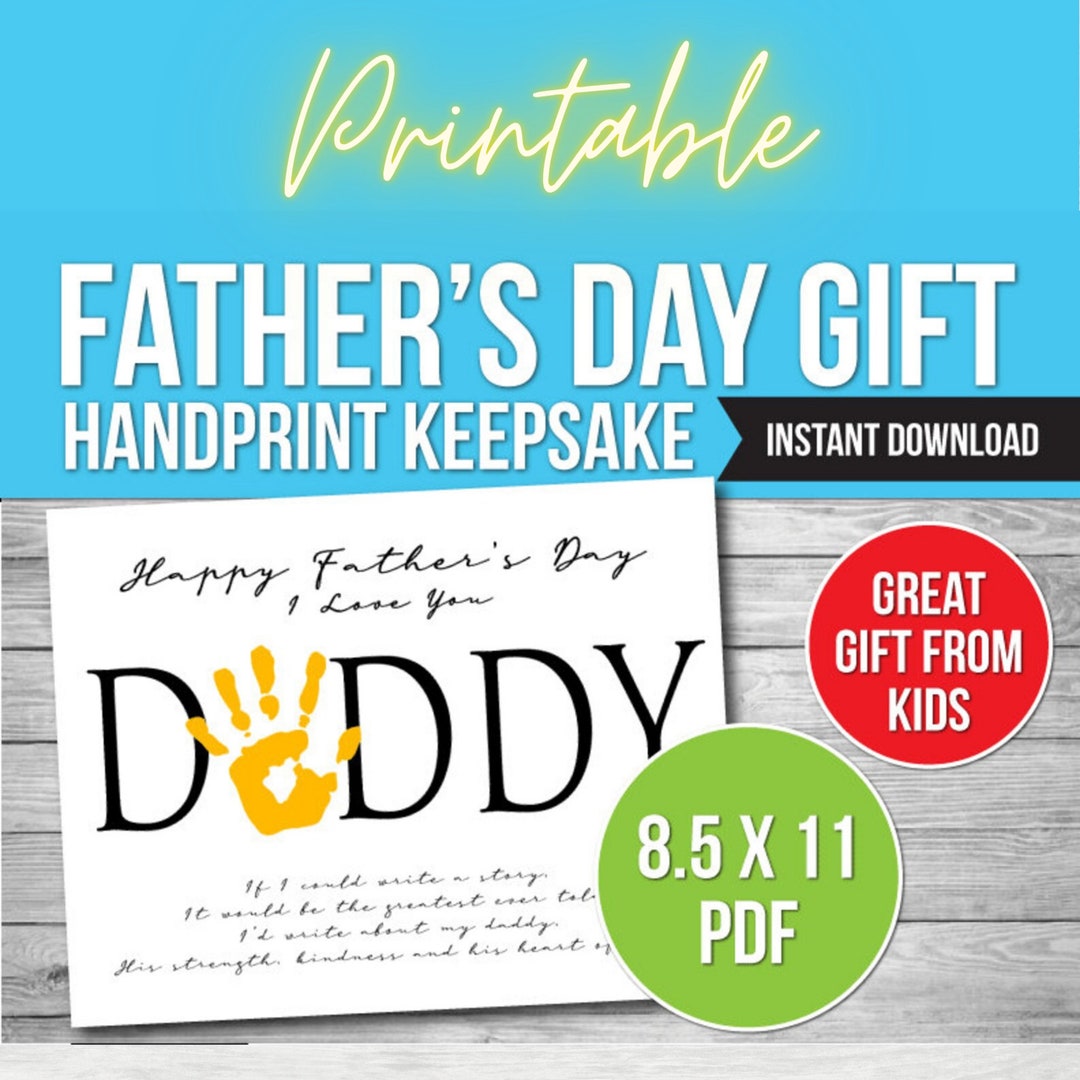 Handprint Art Craft, Daddy Poem, Father's Day, Kids Baby Toddler ...