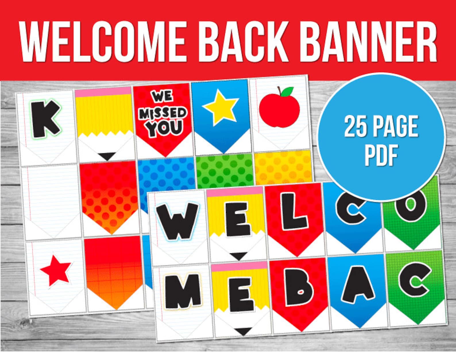 Back to School Printable Banner Welcome Back to School - Etsy