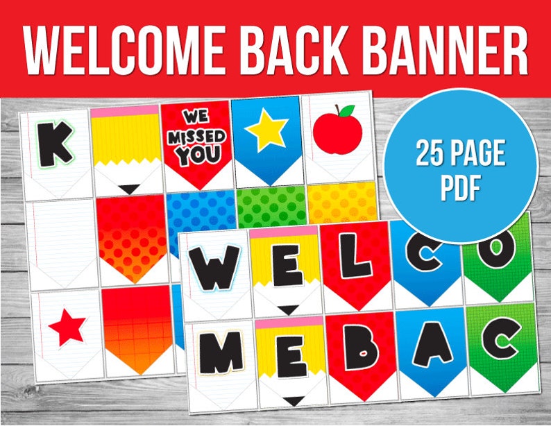 Back to School Printable Banner Welcome Back to School - Etsy