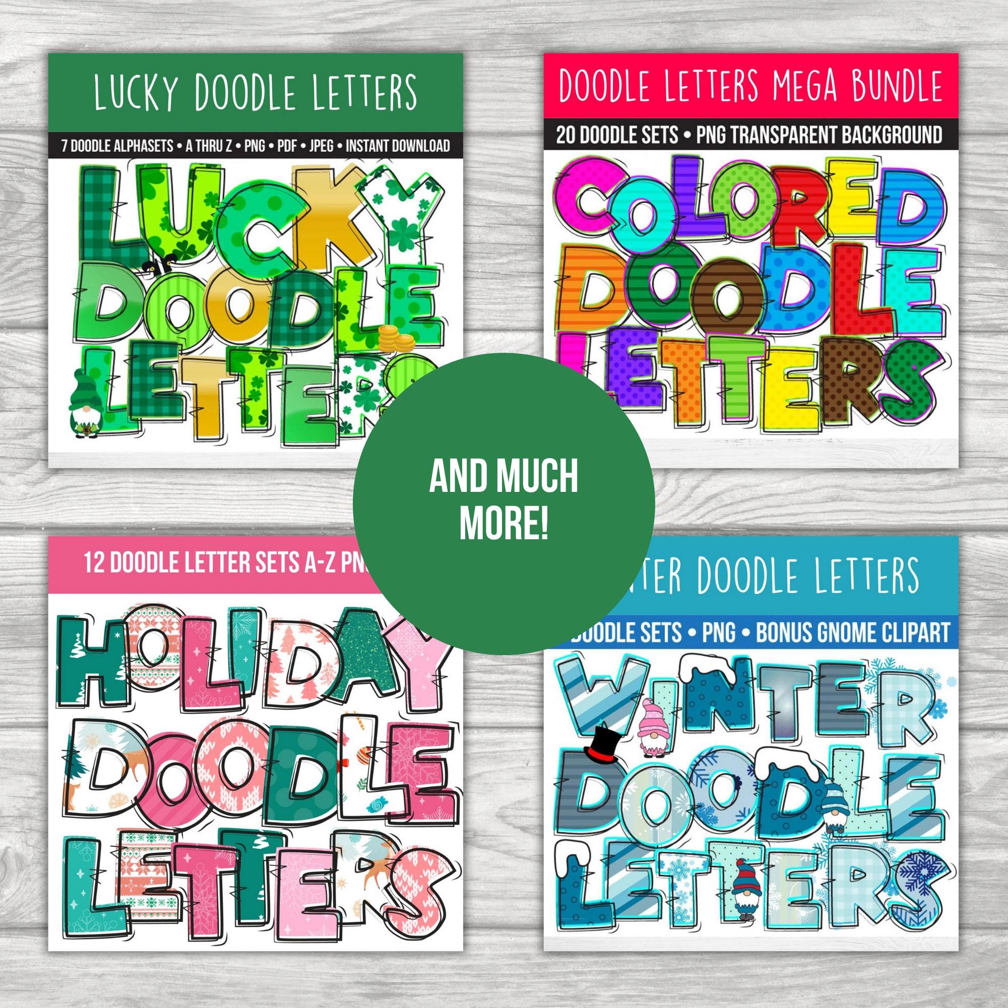 Doodle Font Clipart Bundle: 120+ PNG Alphabet Letters - Etsy