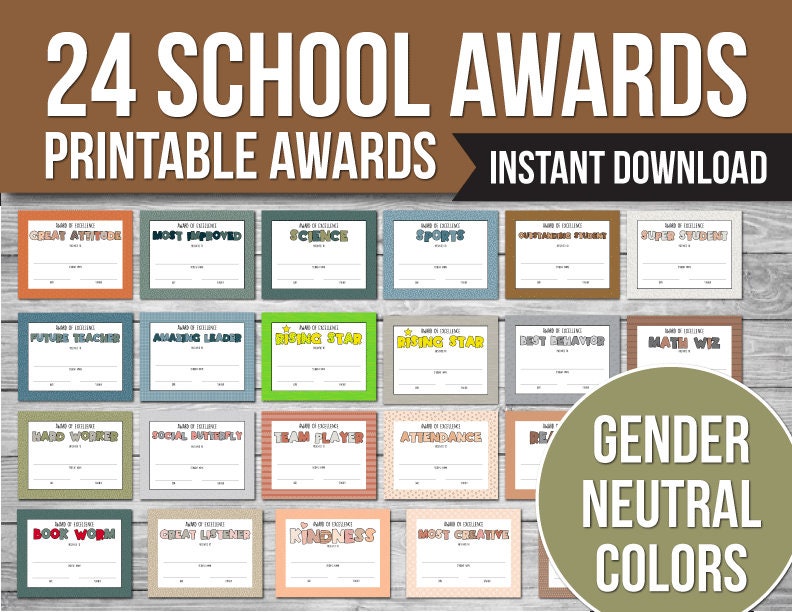 Classroom Award Certificates School Awards Printable Awards - Etsy UK