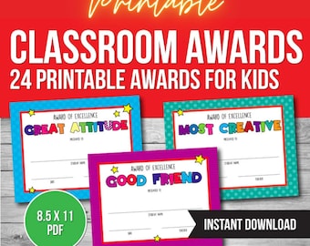 Mega Class Awards, Student Awards, 50 Printable Awards, School ...