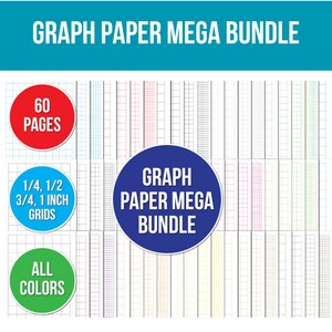 Printable Graph Paper, Graph Paper Template, Graph Paper Notebook, 60 ...
