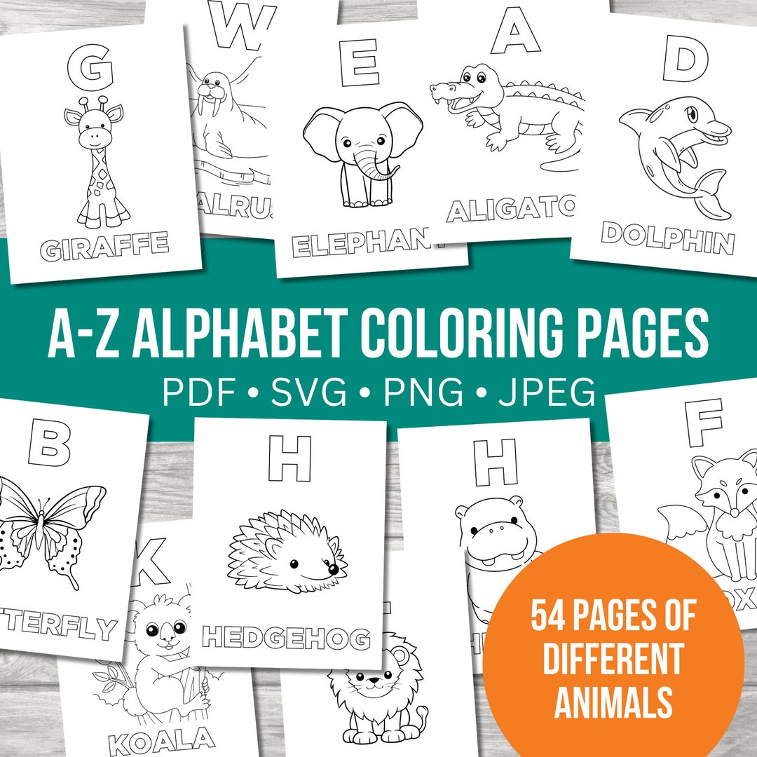 Alphabet Animals Coloring Pages, Coloring Pages for Kids, ABC Coloring ...