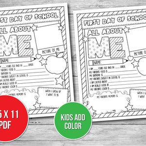 All About Me Printable PDF, First Day School Interview, School ...