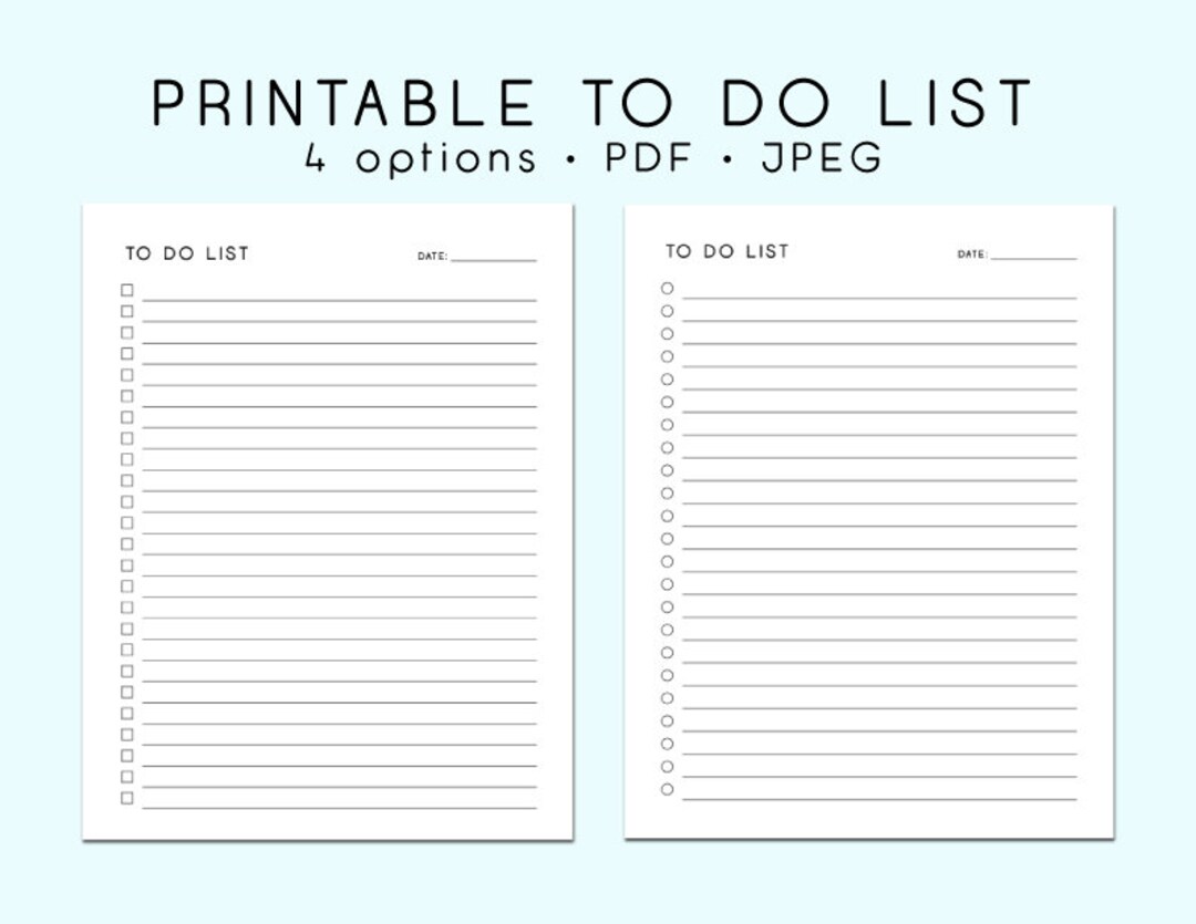 PRINTABLE List, To-do List Printable PDF, Simple Tasks List Template ...