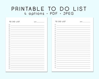 Simple to Do List Printable, Simple Tasks List Template, Productivity ...