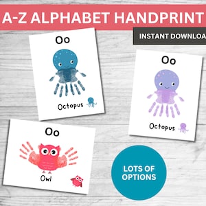 ABC Handprint Craft, A-Z Alphabet Handprint Footprint, Preschool ...