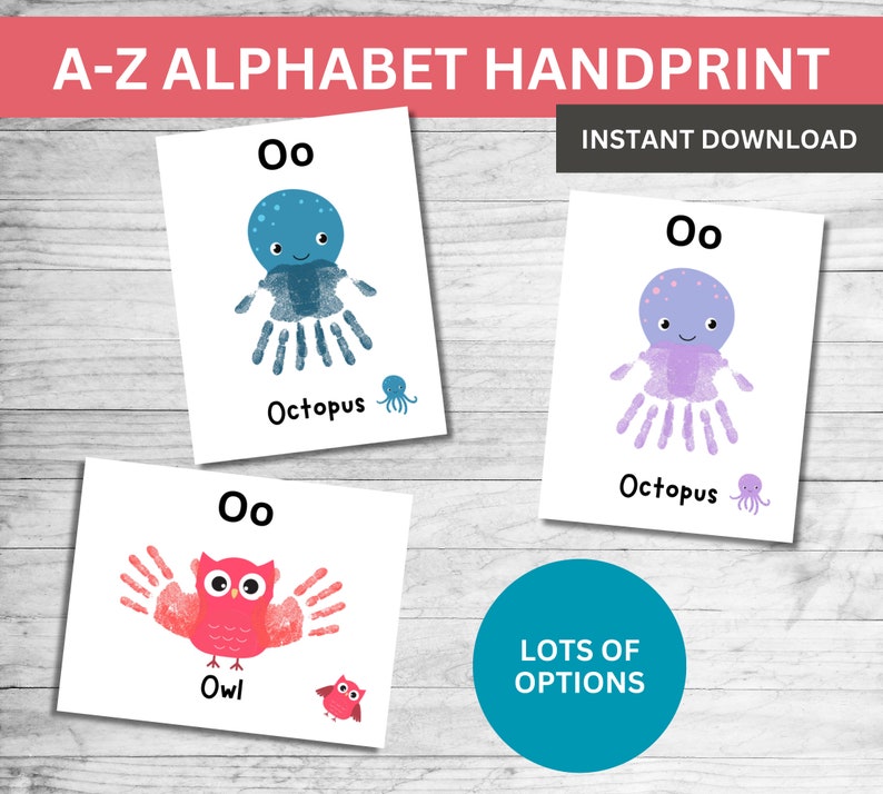 ABC Handprint Craft for Kids, A-Z Alphabet Handprint Footprint Book ...