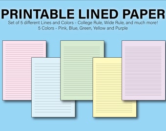 Paper Paper & Party Supplies Printable College Rule Stationery 8.5x11 ...