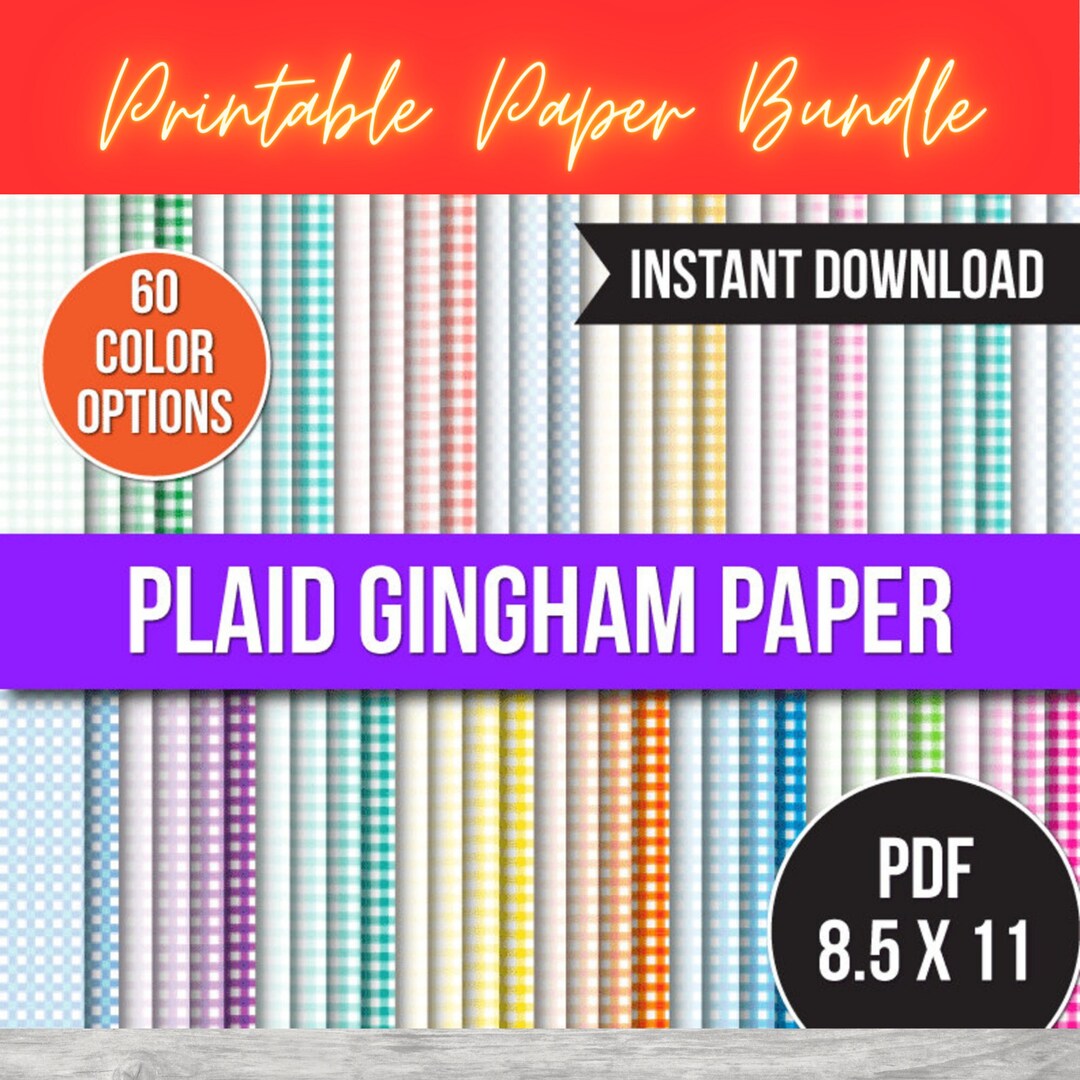 Gingham Pattern, Digital Line Paper, Printable Paper, Gingham Paper ...
