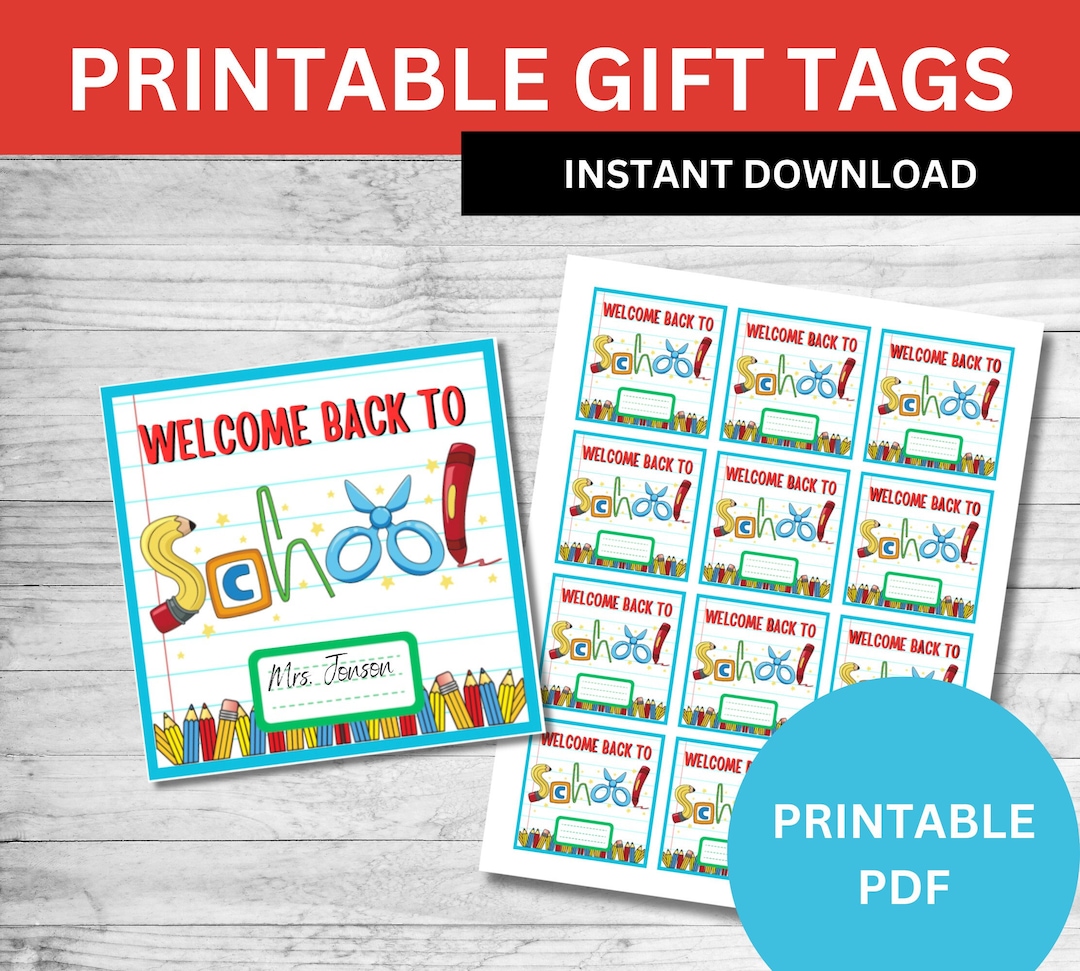 Student Gift Tags, Gift From Teacher, Back to School Gift Tag Printable ...