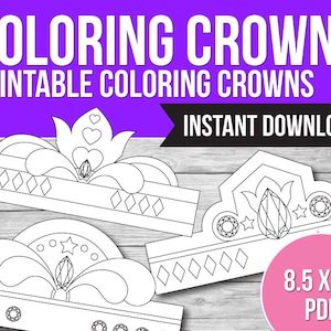 Printable Coloring Crowns for Kids, Party Craft (PDF Pattern) - Etsy
