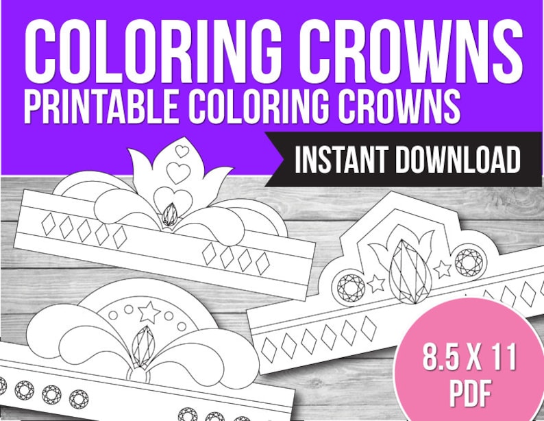 Coloring Crown Craft for Kids Printable Coloring Crown - Etsy UK