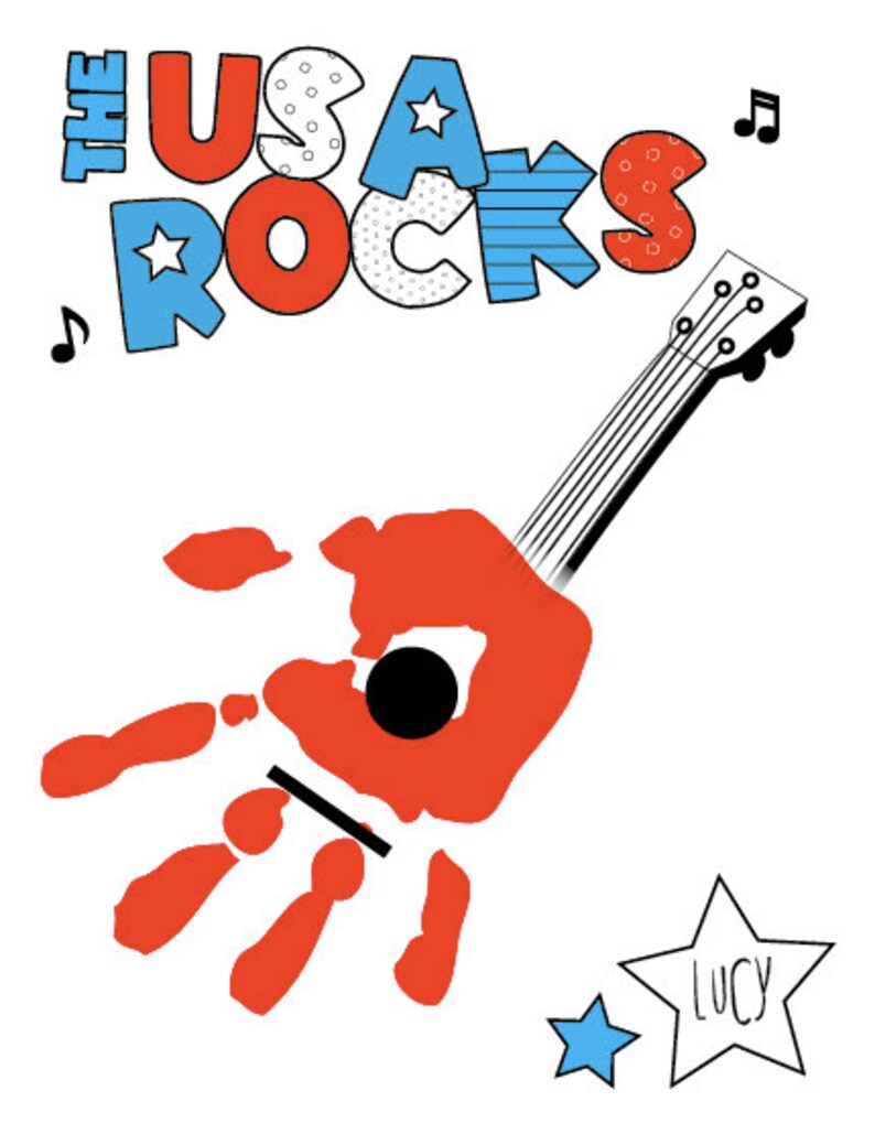 Memorial Day Handprint Art Printable Keepsake 4th of July - Etsy