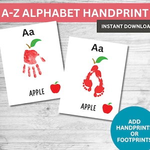 ABC Handprint Craft, A-Z Alphabet Handprint Footprint, Preschool ...