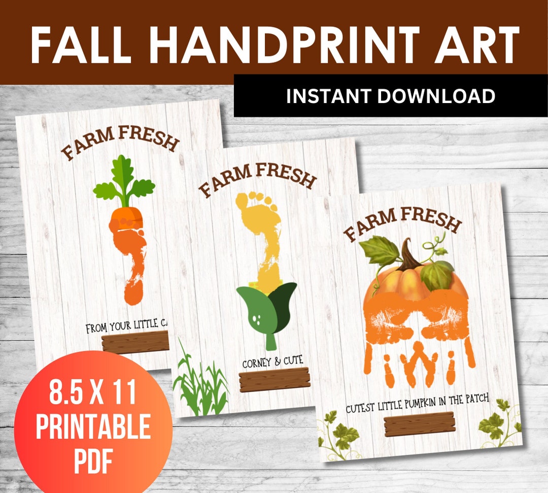Farm Handprint Footprint Craft Activity Printable PDF Fall - Etsy