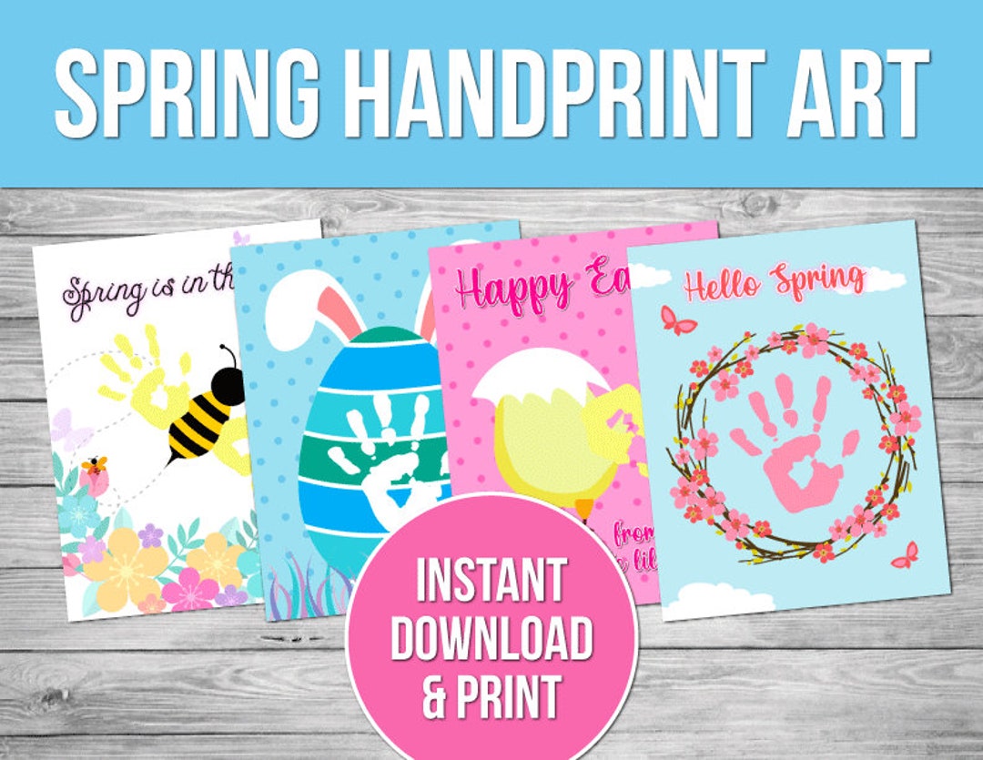 Spring Handprint Craft Printable, 5 Minute Crafts, Handprint Art ...