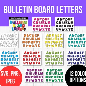 Printable Bulletin Board Letters: Colorful Doodle Alphabet Letters ...