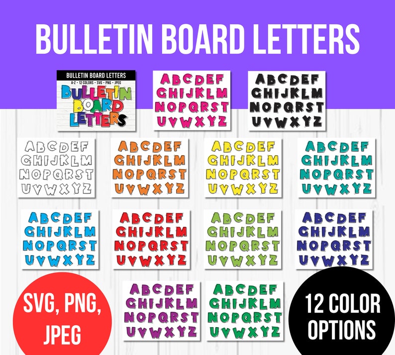 Printable Bulletin Board Letters: Colorful Doodle Alphabet Letters ...