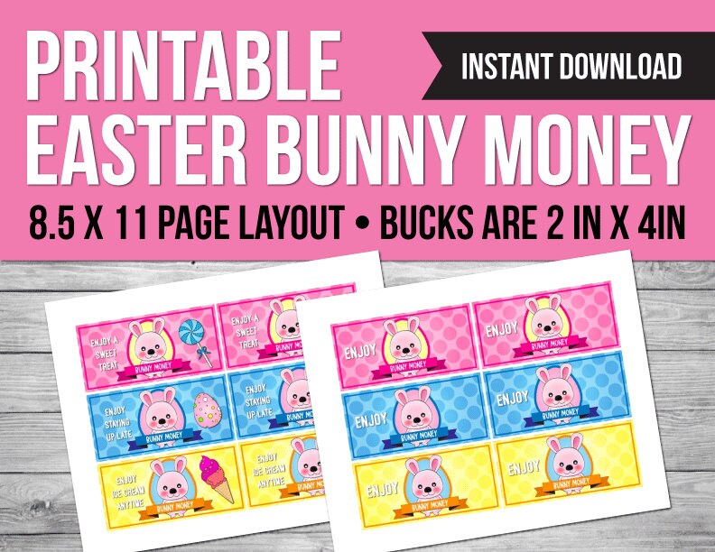Bunny Bucks Printable Money Play Money Easter Play Money - Etsy