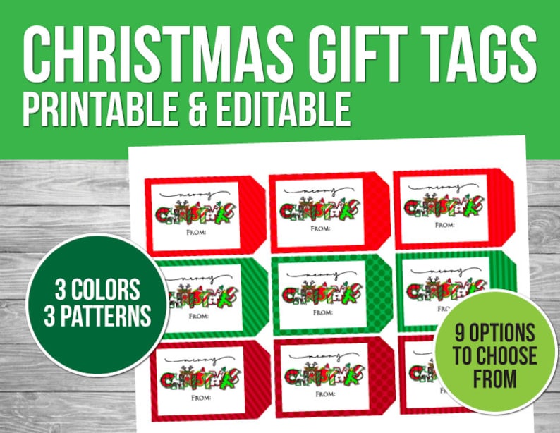 Christmas Gift Tags Printable Editable Gift Tags Printable - Etsy