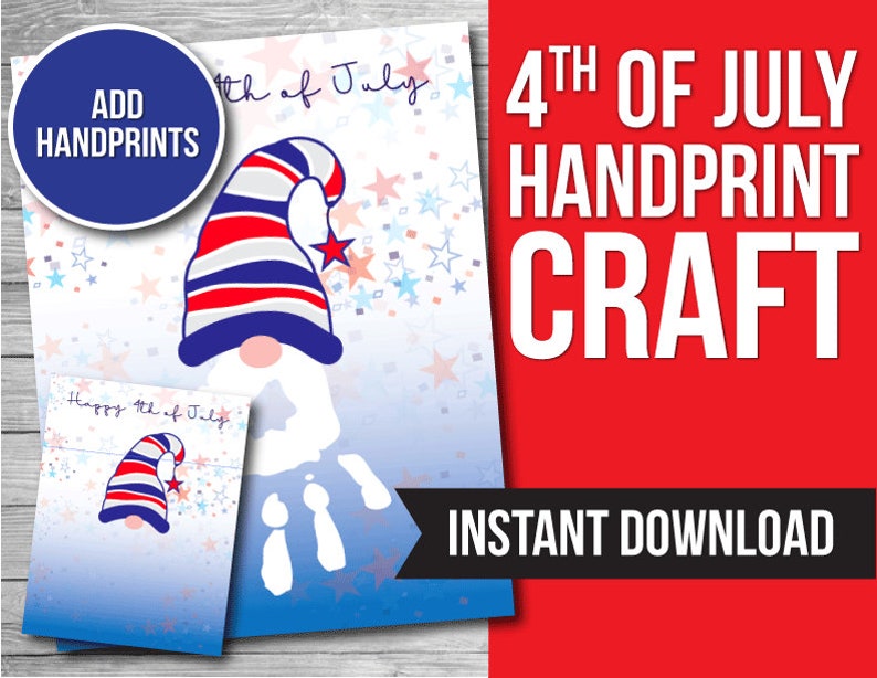 4th of July Handprint Art Printable Keepsake Kids Craft - Etsy