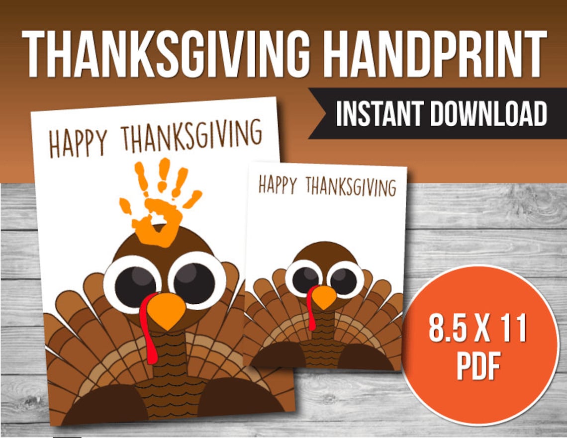 Thanksgiving Handprint Craft Activity Printable Handprint - Etsy