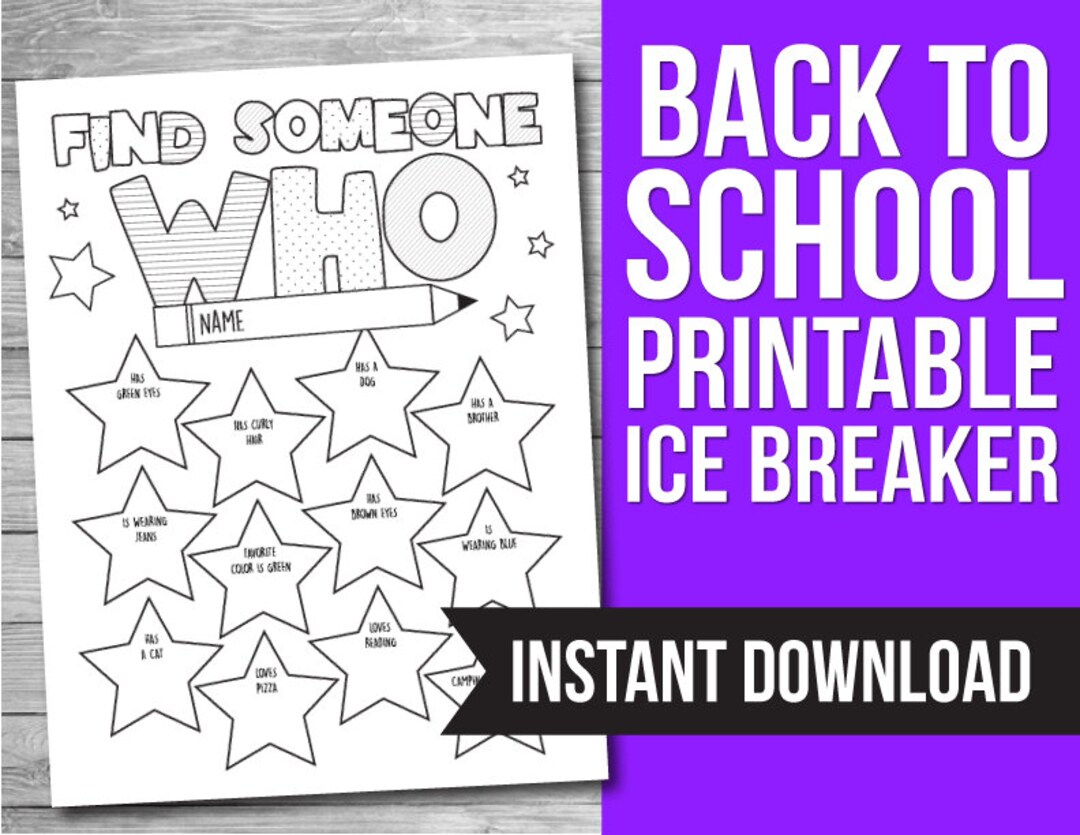 Classroom Printable Ice Breaker Game, Class Group Game, Ice Breaker ...