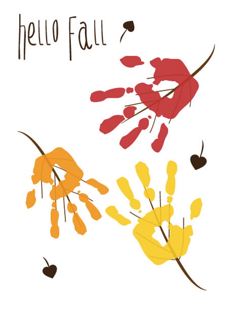 Fall Handprint Activity Baby Handprint Keepsake Gift Kids - Etsy Canada