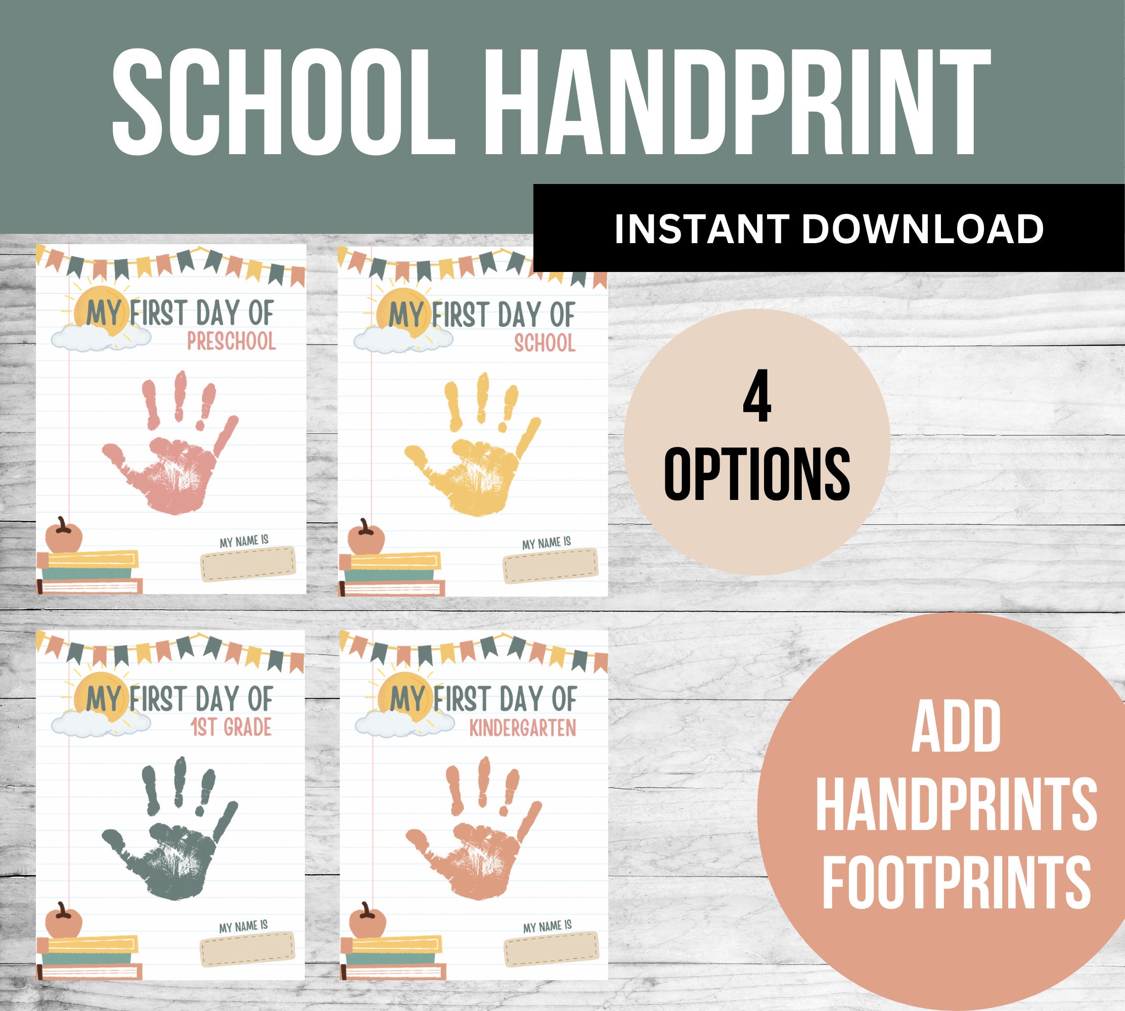 School Handprint Craft Activity, Kindergarten Prek Daycare Preschool ...