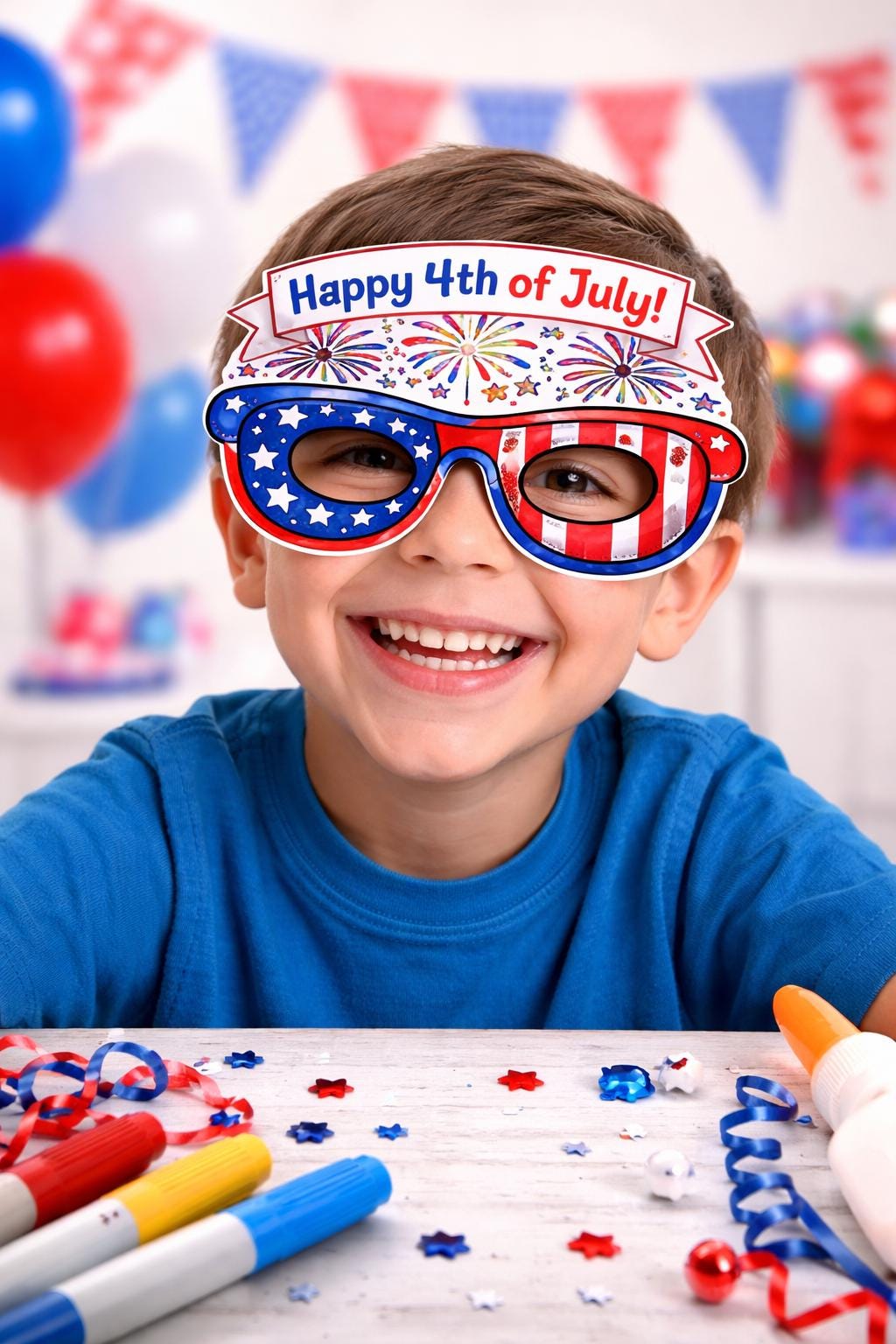 4th of July Mask Printable for Kids | Patriotic Craft Activity | Print ...