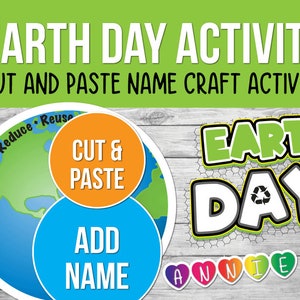 Earth Day Cut and Paste Printable Activity, Spring Activity, Earth Day ...