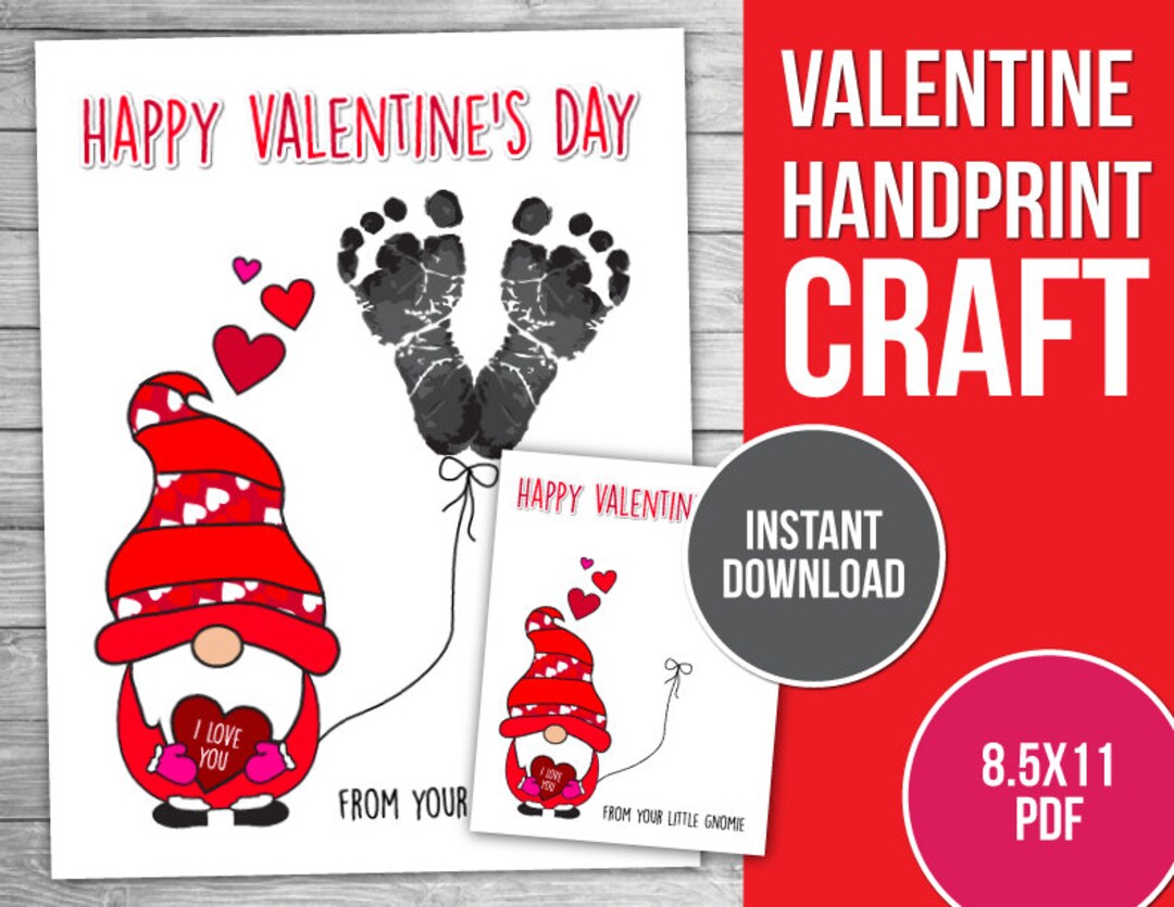 Valentine Handprint Art, Handprint Craft, Handprint Footprint ...