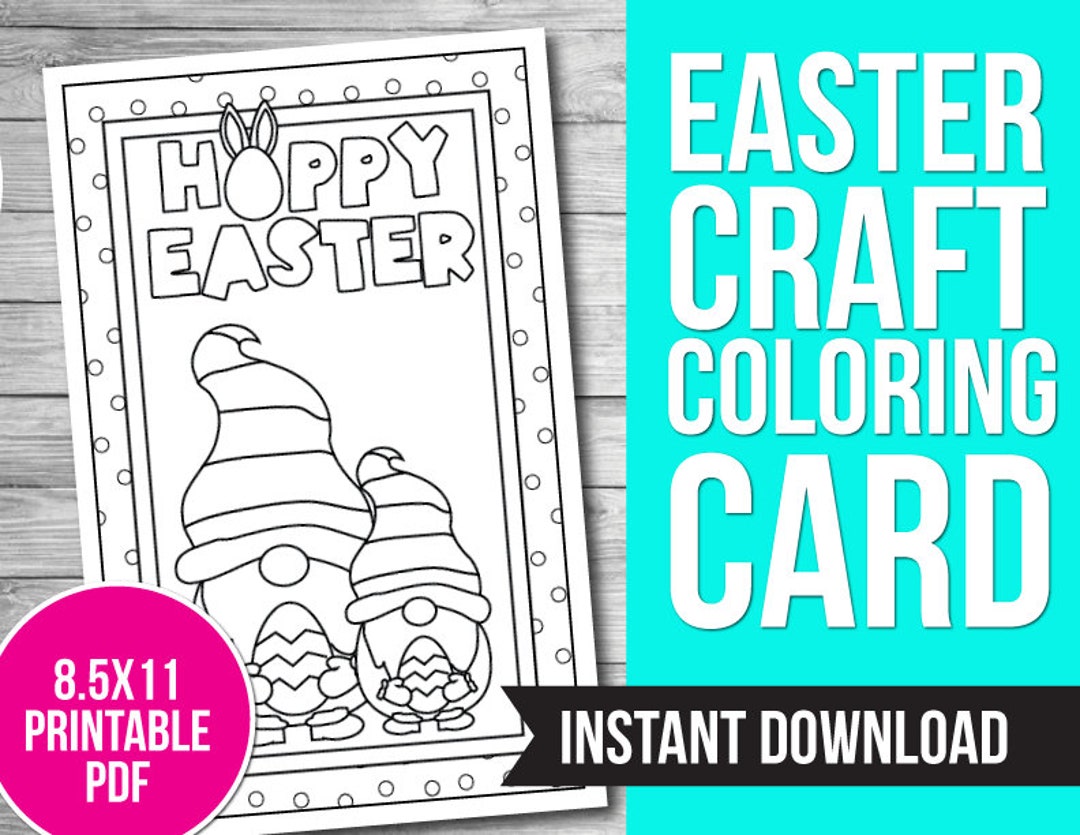 Easter Coloring Card, Printable Easter Coloring Activity, Crafts for ...