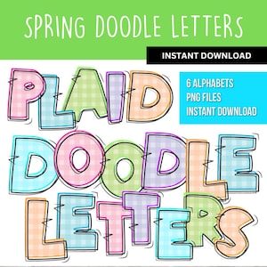Spring Doodle Letters PNG, Bulletin Board Letters A-Z Printable, Easy ...
