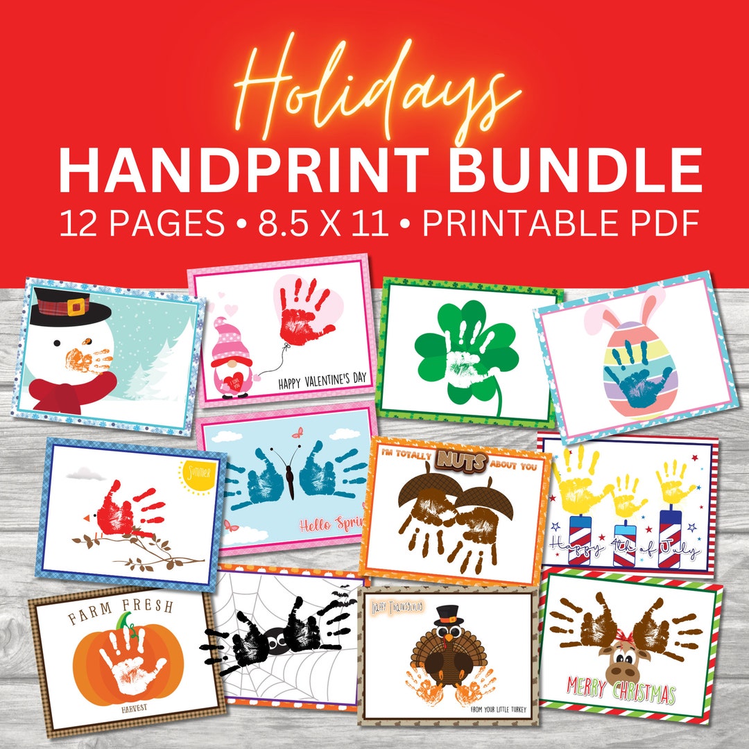 Handprint Art Craft Bundle, DIY Handprint Art, Footprint Craft ...