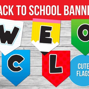 Back to School Printable Banner, Welcome Back to School Banner, Digital ...