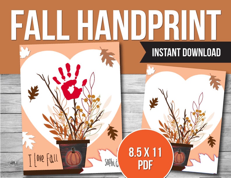 Fall Handprint Craft Activity Footprint Handprint Art Fall - Etsy