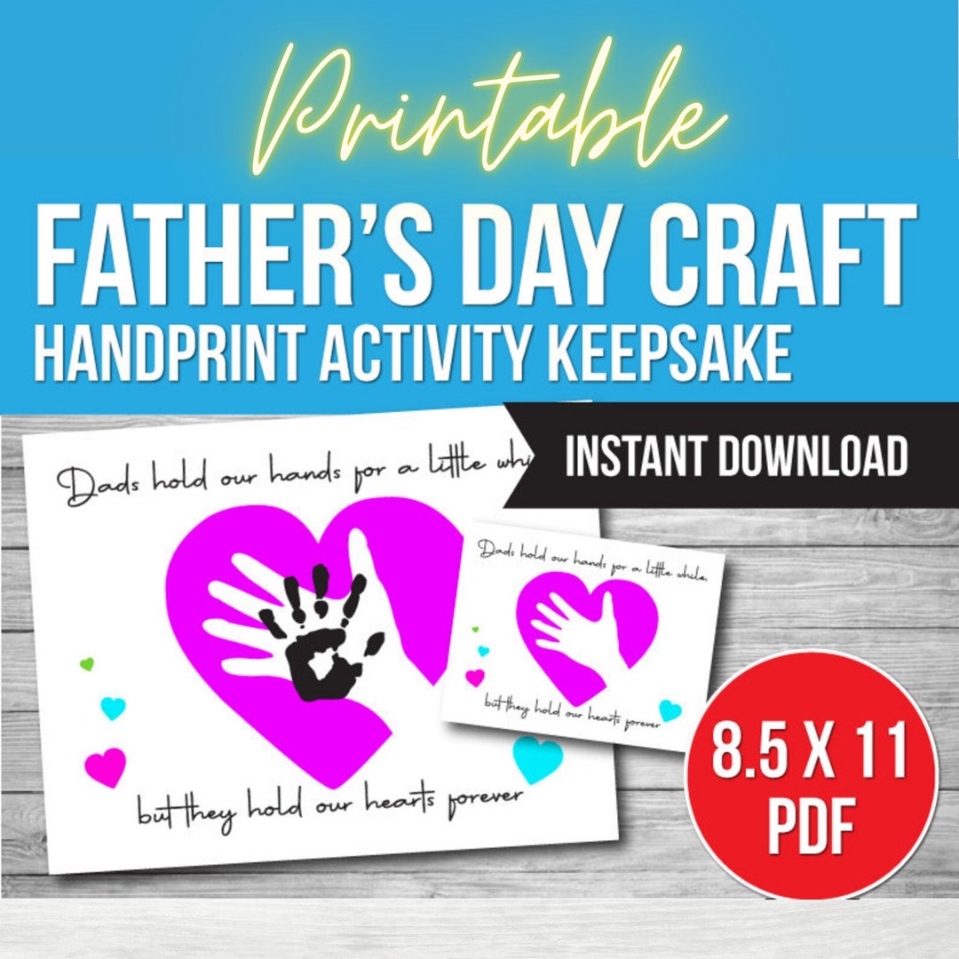 Father's Day Handprint Keepsake Art, Gift for Dad, Father's Day Craft ...